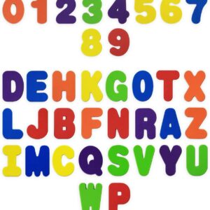 BabyBibi 36 PCS Stick-On Foam Bath Letters and Numbers - Non-Toxic, BPA Free, No Mold Bath Tub Toys - Colorful, Educational, Fun ABC Bath Toys for Toddlers & Babies