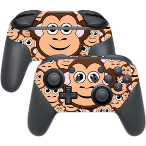 mightyskins skin compatible with nintendo switch pro controller - monkey | protective, durable, and unique vinyl decal wrap cover | easy to apply, remove, and change styles | made in the usa