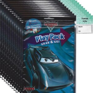 Disney Cars 3 Grab n Go Play Packs Bundle (12 Pack) Party Favors and 12 "Thank you" Cards