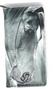 shag wear horse portrait large animal wallet for women and teen girls vegan faux leather 7"