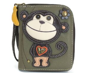 chala monkey zip-around wristlet wallet