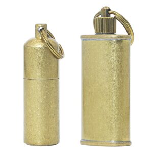 ppfish mini brass lighter - edc peanut lighter keychain - waterproof fire starter especially for survival and emergency use