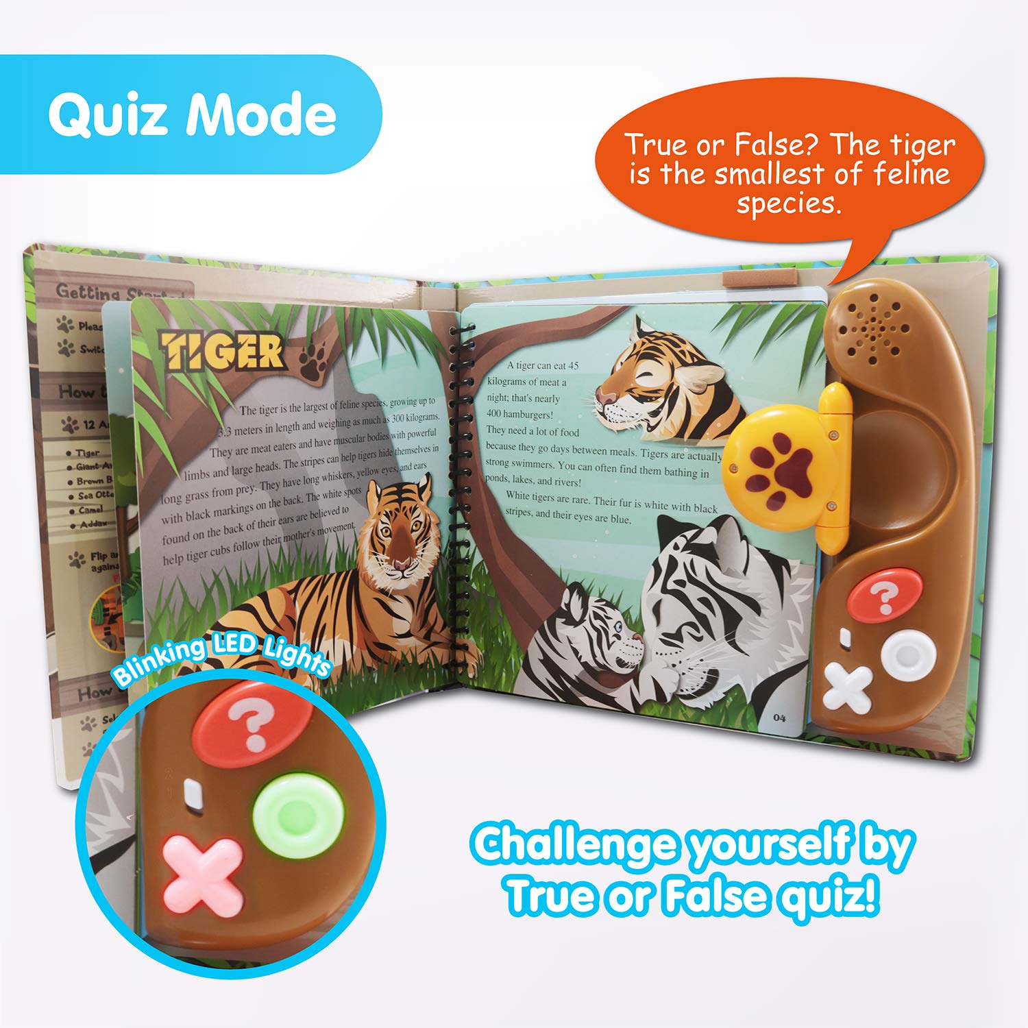 BEST LEARNING Book Reader Animal Kingdom - Educational Talking Sound Toy to Learn Animals with Quiz Games for Kids Ages 3 to 8 Years Old | Ideal 3-5 Boy or Girl Christmas and Birthday Gift