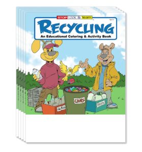 zoco - learn to recycle - kids educational coloring books (25 bulk pack, without crayons) - earth day, environmental program handout - recycling activities for kids