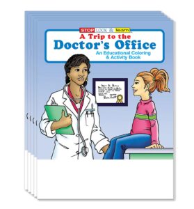 zoco - a trip to the doctor's office - educational coloring books (25 bulk pack, without crayons) - games, puzzles, activities - pediatrician gifts for kids