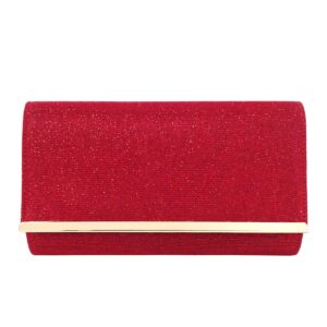 glittering evening clutch (red)