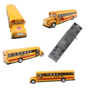 Fisca RC School Bus Remote Control Car Vehicles 6 Ch 2.4G Opening Doors Acceleration & Deceleration Toys with Simulated Sounds and LED Lights Rechargeable Electronic Hobby Truck for Kids