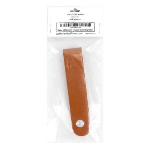 Walker & Williams AT-1 TN Tan Leather Acoustic Guitar Strap Button Headstock Adaptor For Acoustic, Electric, Bass Guitars, Mandolin And Ukulele