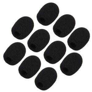 sunmns 10 pack mini small size lapel headset microphone windscreen foam cover, black