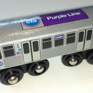 MUNI PALS Munipals Chicago Transit Authority Wooden Railway Purple Line–Child Safe and Tested Wood Toy Train