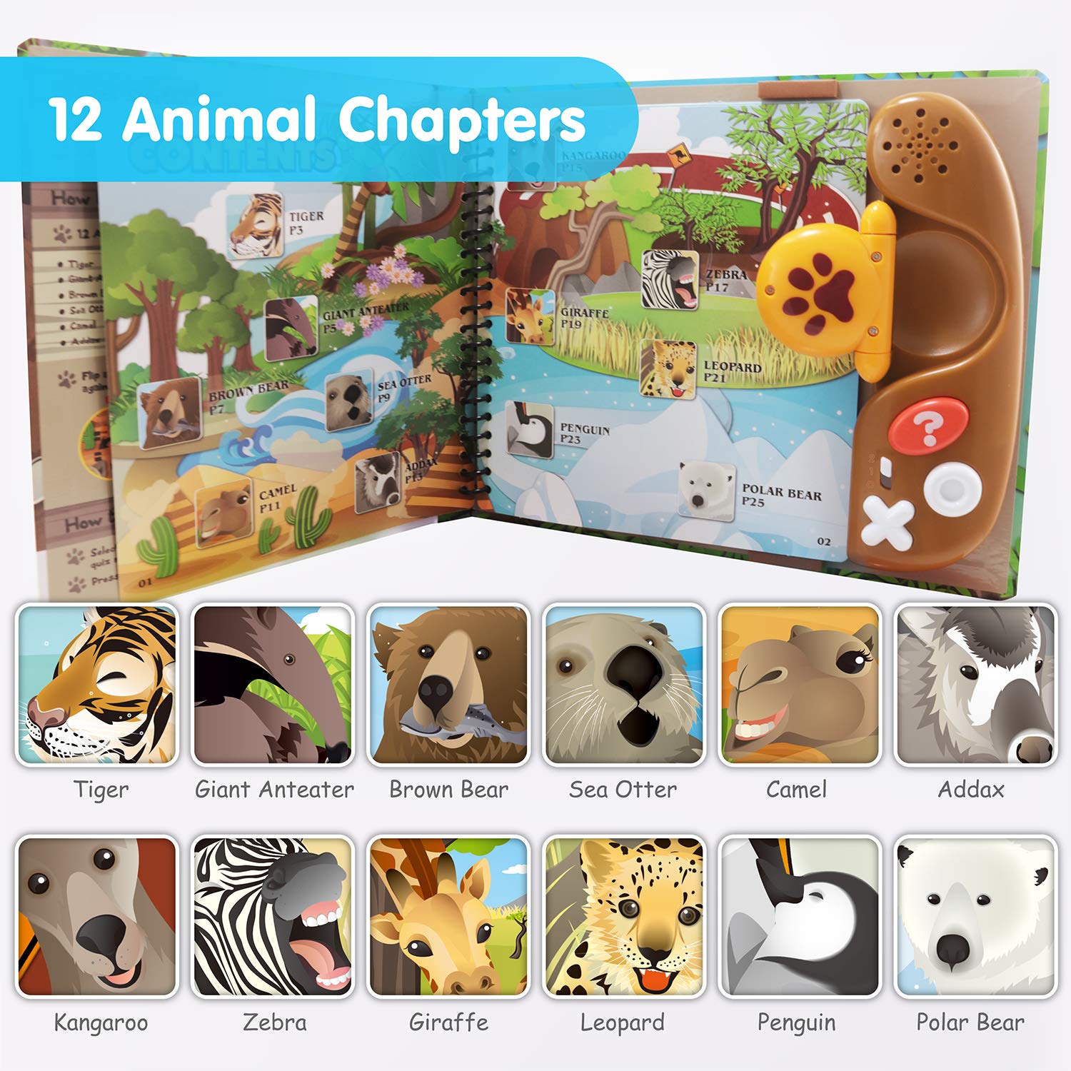 BEST LEARNING Book Reader Animal Kingdom - Educational Talking Sound Toy to Learn Animals with Quiz Games for Kids Ages 3 to 8 Years Old | Ideal 3-5 Boy or Girl Christmas and Birthday Gift