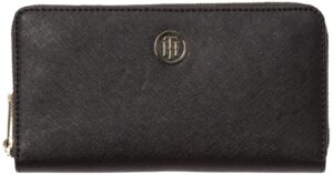 tommy hilfiger womens honey large za wallet wallet black (black)