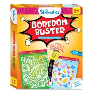 Skillmatics Educational Game - Boredom Buster, Reusable Activity Mats with Dry-Erase Marker, Gifts, Travel Toy for Kids Ages 3, 4, 5, 6