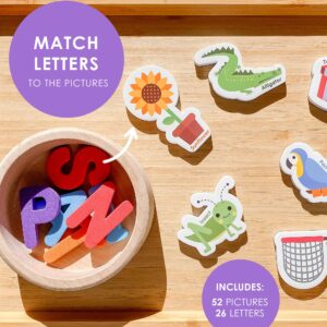 Curious Columbus Magnetic Objects and Letters. Set of 78 Foam Magnets Including 52 Pictures and 26 Uppercase Alphabet Magnets from A-Z. Best Educational Toy for Preschool Learning