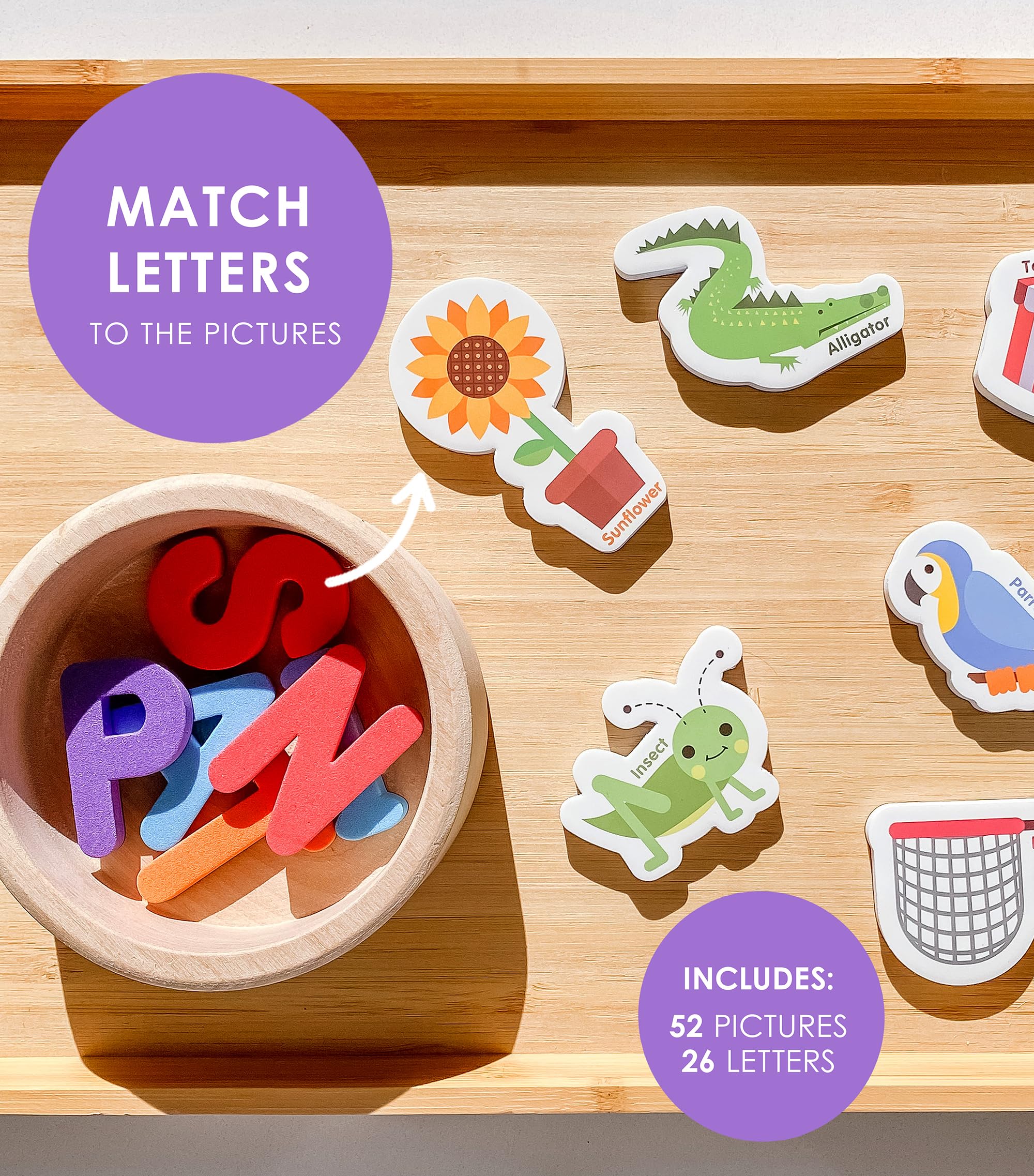 Curious Columbus Magnetic Objects and Letters. Set of 78 Foam Magnets Including 52 Pictures and 26 Uppercase Alphabet Magnets from A-Z. Best Educational Toy for Preschool Learning