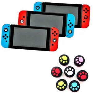 2 x Silicone Analog Controller Thumb Stick Joystick Grips Cap for Nintendo Switch NS/Switch Lite Controller Joy-Con ThumbStick Cute Cat Paw Claw (Blue)