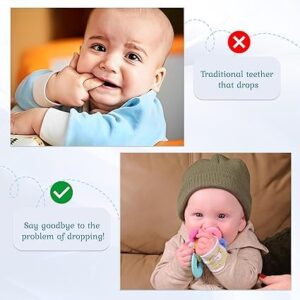 Wristy Buddy Teething Ring for Babies 0-6 8 10 12 Months | Cute Soft Flower Teething Toys & Gloves | Baby Teething Relief Toy Pack | Infant Chew Toys for 3-6 Months, 1 2 3 Years