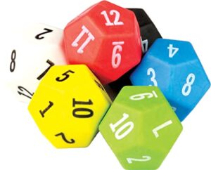 teacher created resources® 12 sided dice, pack of 6