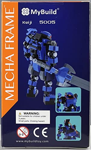 MyBuild Mecha Frame Keiji 5005 - Blue Robot Armor Mech Suit, Sci-Fi Building Bricks Mech Building Kit