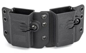 raven concealment systems copia double magazine carrier, short profile, ambidextrous, black finish, fits double stack 9/40 magazines