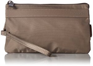 follis franc l wristlet wallet, rfid blocking and coin pocket, large, womens, sepia/brown