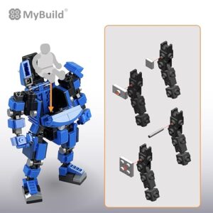 MyBuild Mecha Frame Keiji 5005 - Blue Robot Armor Mech Suit, Sci-Fi Building Bricks Mech Building Kit