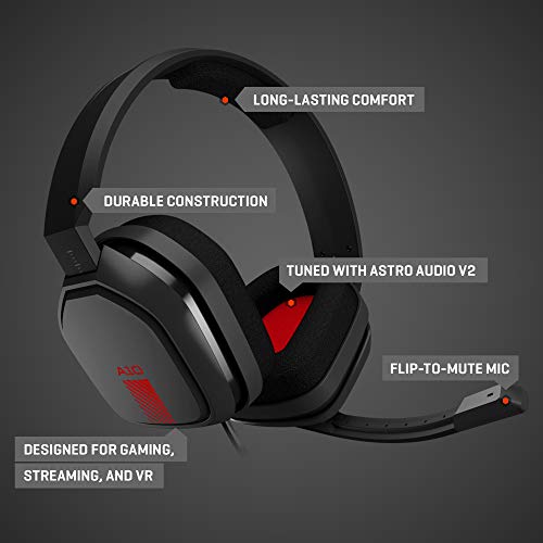 ASTRO Gaming A10 Wired Gaming Headset, Lightweight and Damage Resistant, ASTRO Audio, 3.5 mm Jack, for Xbox Series X|S, Xbox One, PS5, PS4, Nintendo Switch, PC, Mac- Black