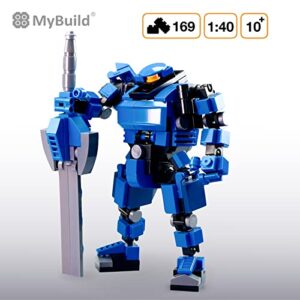 MyBuild Mecha Frame Keiji 5005 - Blue Robot Armor Mech Suit, Sci-Fi Building Bricks Mech Building Kit