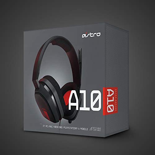 ASTRO Gaming A10 Wired Gaming Headset, Lightweight and Damage Resistant, ASTRO Audio, 3.5 mm Jack, for Xbox Series X|S, Xbox One, PS5, PS4, Nintendo Switch, PC, Mac- Black