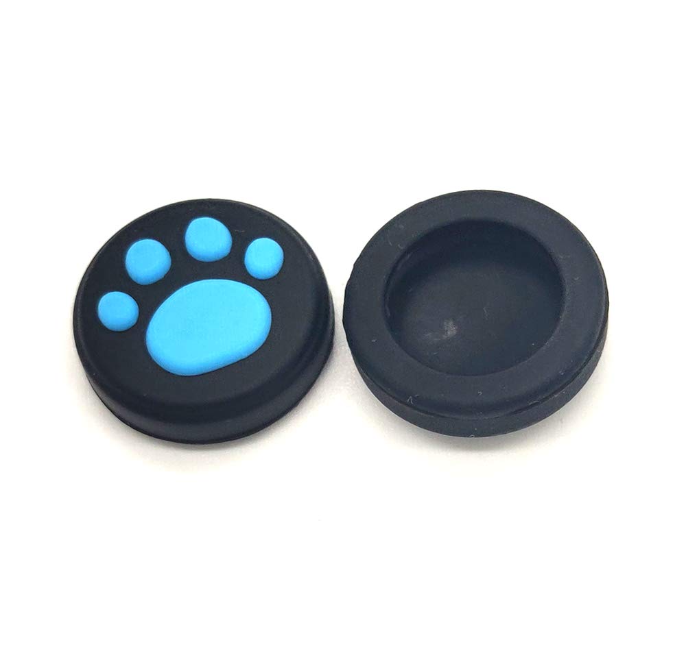 2 x Silicone Analog Controller Thumb Stick Joystick Grips Cap for Nintendo Switch NS/Switch Lite Controller Joy-Con ThumbStick Cute Cat Paw Claw (Blue)