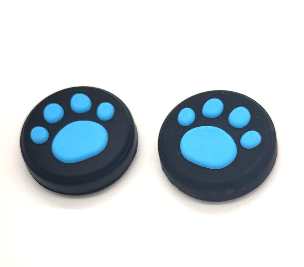 2 x Silicone Analog Controller Thumb Stick Joystick Grips Cap for Nintendo Switch NS/Switch Lite Controller Joy-Con ThumbStick Cute Cat Paw Claw (Blue)