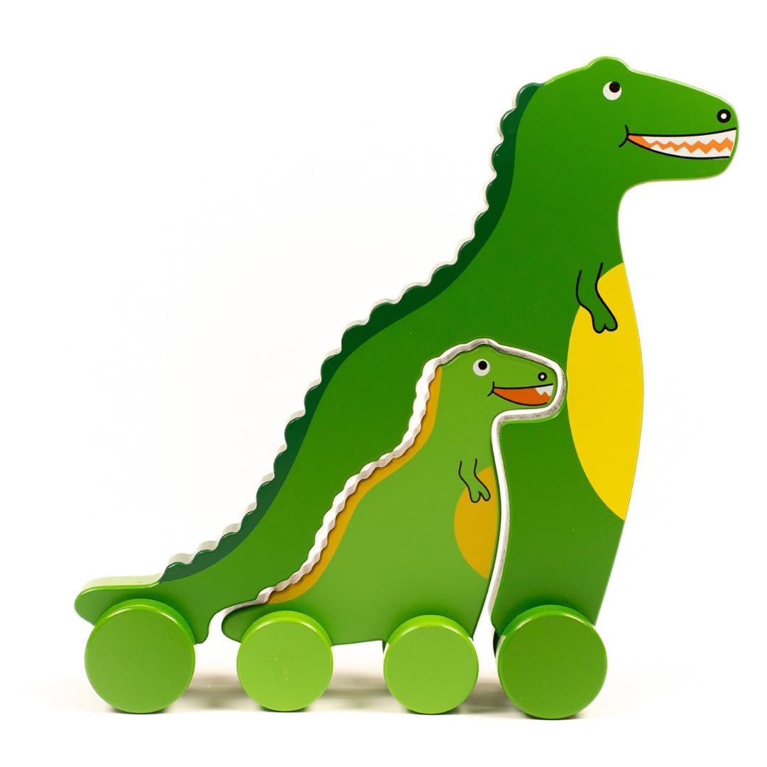 Jack Rabbit Creations Inc Big & Little Wooden Push Toy T-Rex