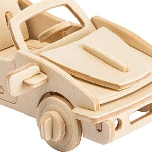 Wooden Model Kits 3D Puzzles Build Car Kit Wooden Model Toy Kit Wood Puzzle Car Wooden Model Toy Kit Model Car 29-pcs (Racing Car)