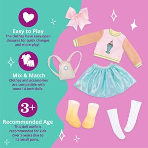 Glitter Girls – Sweet Dazzle Tutu & Sweater Deluxe Outfit - 14-inch Doll Clothes & Accessories For Girls Age 3 & Up – Children’s Toys