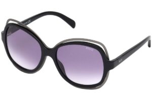 emilio pucci ep0056 sunglasses - shiny black frame, gradient/mirror violet lenses, ep00565701z