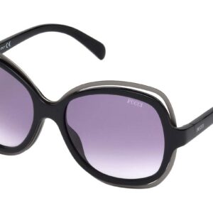 Emilio Pucci EP0056 Sunglasses - Shiny Black Frame, Gradient/Mirror Violet Lenses, EP00565701Z