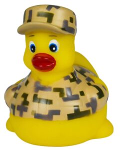 bgick army rubber duck, new, us army camouflage dressed floater toy rubber duck for patriotic theme, pride & might expressed, gift showing us military might, birthday baby shower general gift& might