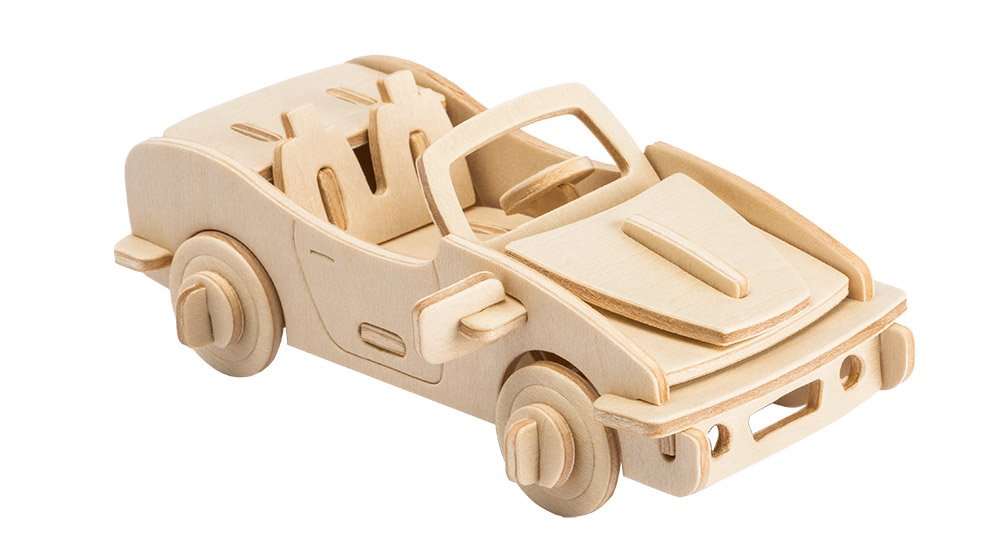 Wooden Model Kits 3D Puzzles Build Car Kit Wooden Model Toy Kit Wood Puzzle Car Wooden Model Toy Kit Model Car 29-pcs (Racing Car)