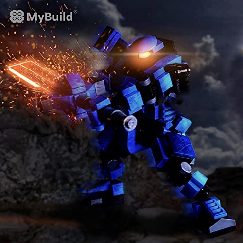 MyBuild Mecha Frame Keiji 5005 - Blue Robot Armor Mech Suit, Sci-Fi Building Bricks Mech Building Kit