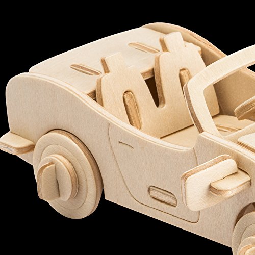 Wooden Model Kits 3D Puzzles Build Car Kit Wooden Model Toy Kit Wood Puzzle Car Wooden Model Toy Kit Model Car 29-pcs (Racing Car)