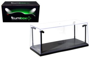 illumibox mj14001 showcase 1: 18 x+ usb powered led black base display, clear