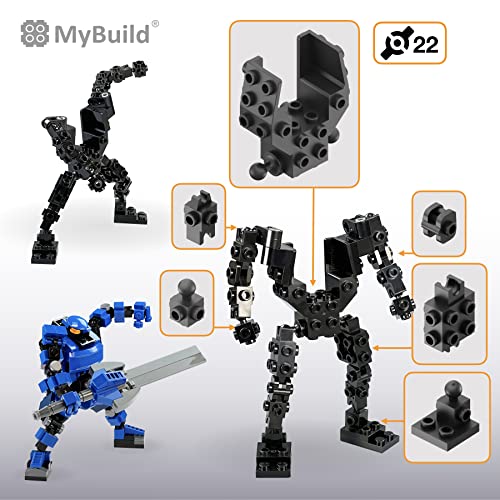 MyBuild Mecha Frame Keiji 5005 - Blue Robot Armor Mech Suit, Sci-Fi Building Bricks Mech Building Kit