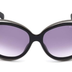 Emilio Pucci EP0056 Sunglasses - Shiny Black Frame, Gradient/Mirror Violet Lenses, EP00565701Z