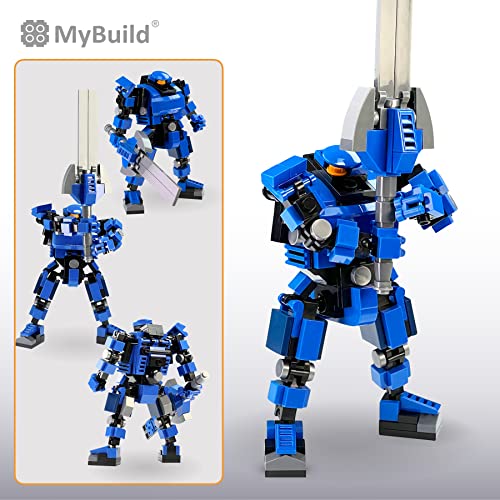 MyBuild Mecha Frame Keiji 5005 - Blue Robot Armor Mech Suit, Sci-Fi Building Bricks Mech Building Kit