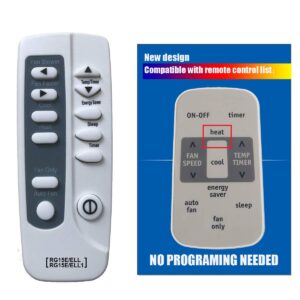 replacement for frigidaire air conditioner remote control model number: rg15e/e-ell rg15e/e-ell1 (part number: 5304477003 5304492053 5304483073)