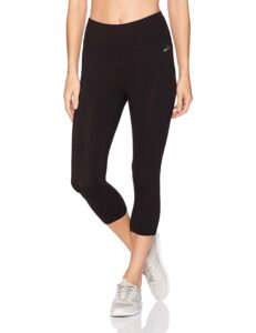 spalding women's high waisted crop legging, deep black, x-large