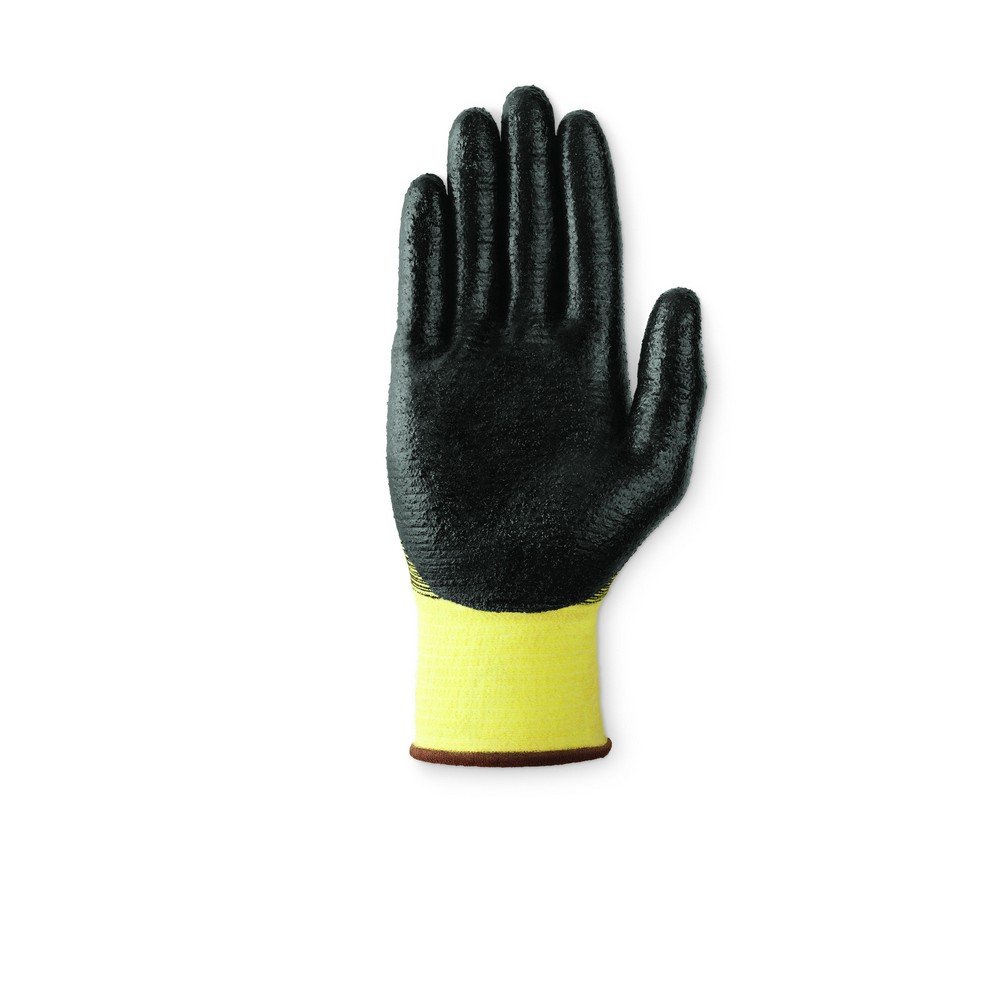 Ansell 1151010 HyFlex 11-510 Foam Nitrile Palm Coated Yellow Kevlar Blended Protective Gloves, 10.5" Length, 5" Width, 0.5" Height, Size 10, Black (Pack of 12)