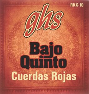 ghs strings rkx-10 red coated stainless steel bajo quinto strings, loop end - cuerdas rojas