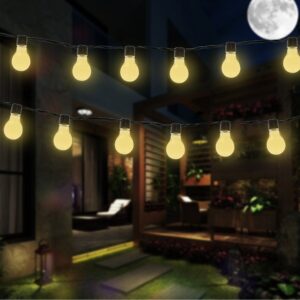 keeda solar string lights outdoor globe, 11.5foot/3.5meter 10leds waterproof clear plastic bulbs village holiday decoration lights for home garden backyard gazebo christmas