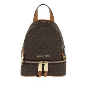 michael kors rhea mini logo backpack brown